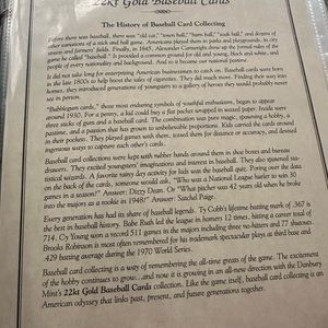 Other | 22k Gold Baseball Cards Danbury Mint 5 Cards | Poshmark